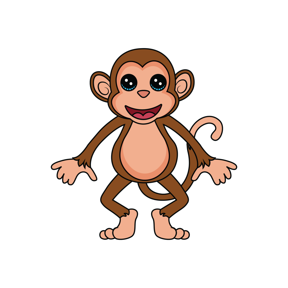 Baby Monkey Drawing With Bottle