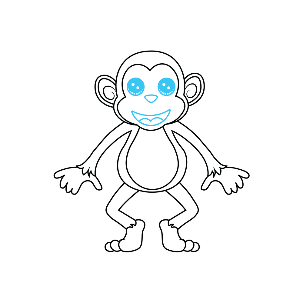 Baby Monkey Drawing With Bottle