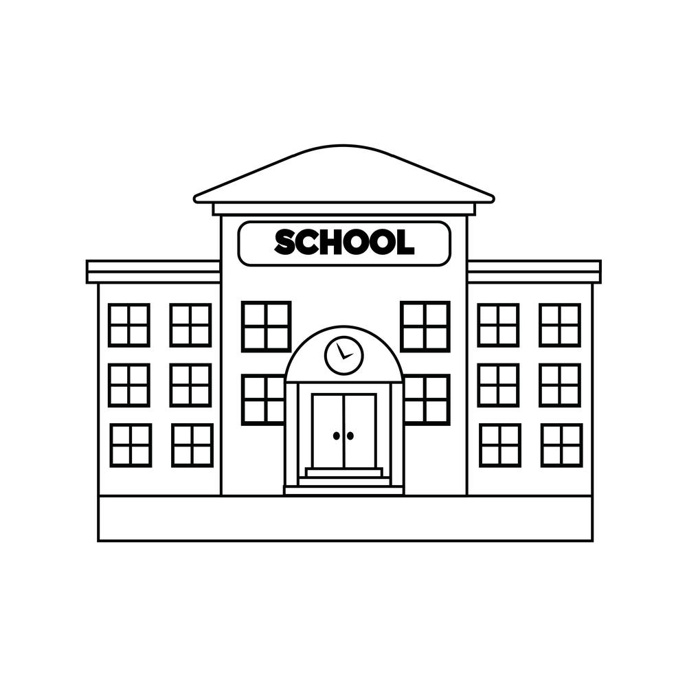 How To Draw A School Building Step By Step
