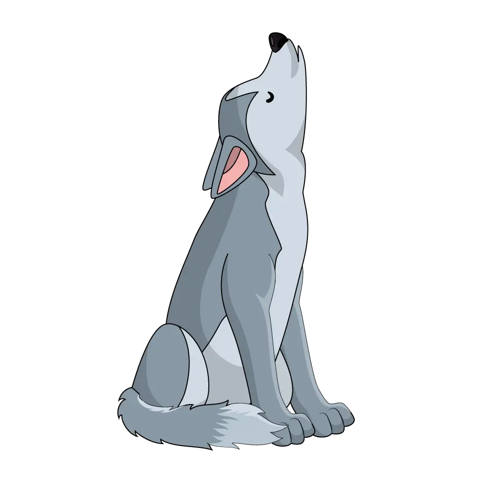 Howling Wolf Cartoon Drawing