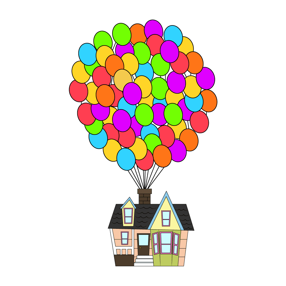 Up Movie Balloons Sketch